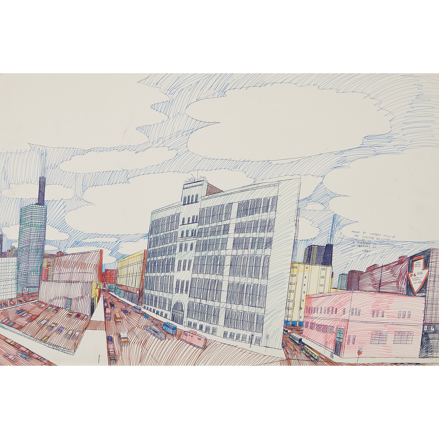 Wesley Willis | The Chicago Skyline, To Steven Liss (1988) | MutualArt