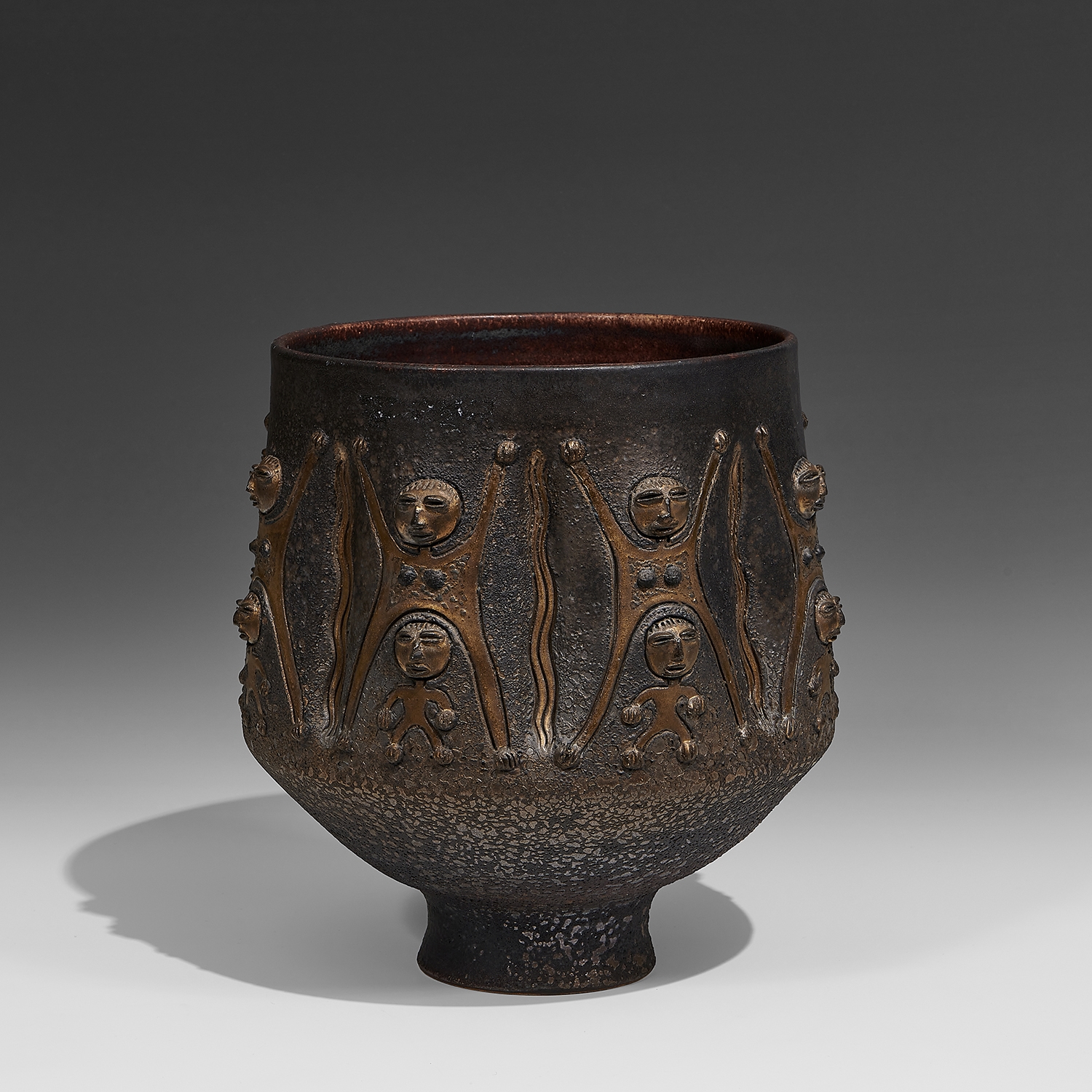 Edwin & Mary Scheier | large vase with figural decoration (1994 ...