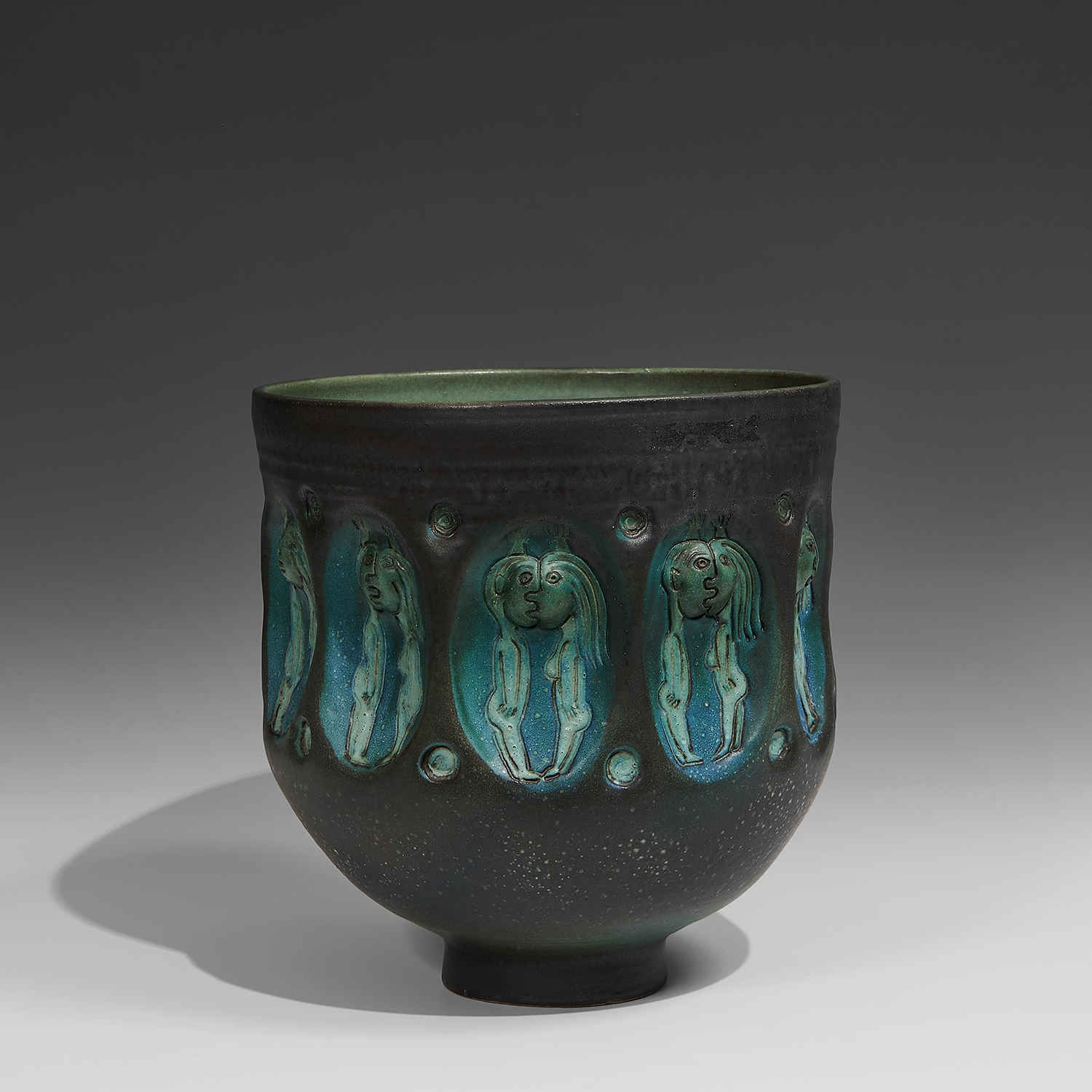 Edwin & Mary Scheier | large vase with kissing figures decoration ...