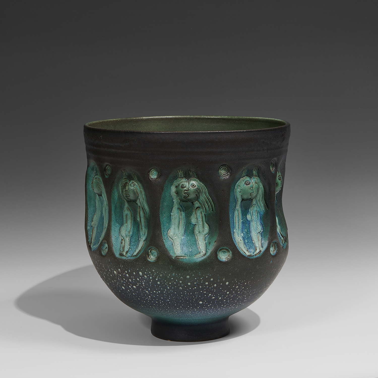 Edwin & Mary Scheier | large vase with kissing figures decoration ...