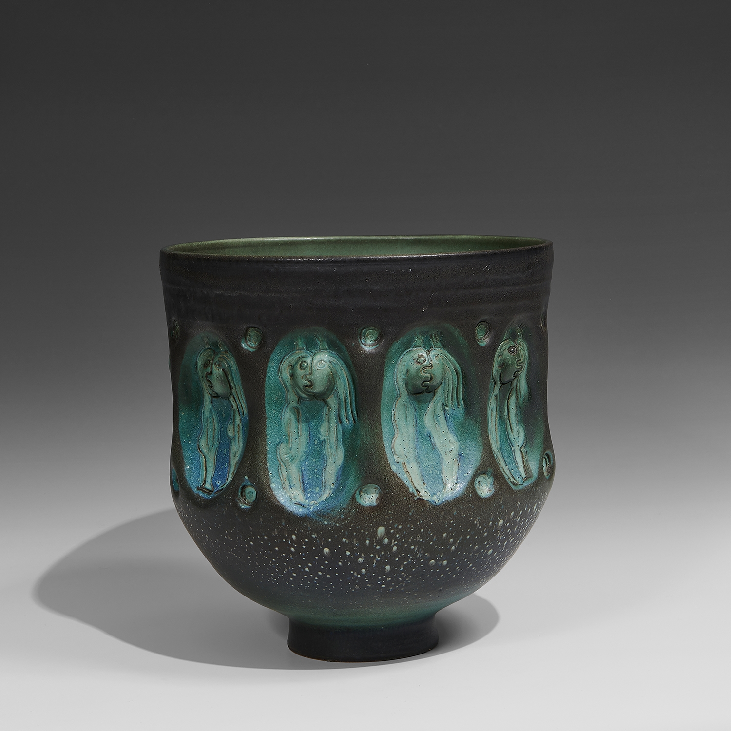 Edwin & Mary Scheier | large vase with kissing figures decoration ...