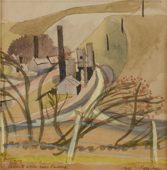 Peggy Angus | Cement works near Furlongs (1945) | MutualArt