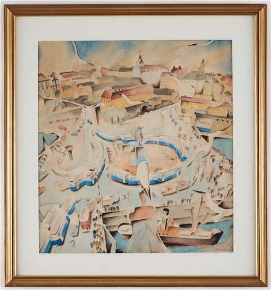 Torsten Jovinge | View over Slussen and Södermalm (1928) | MutualArt