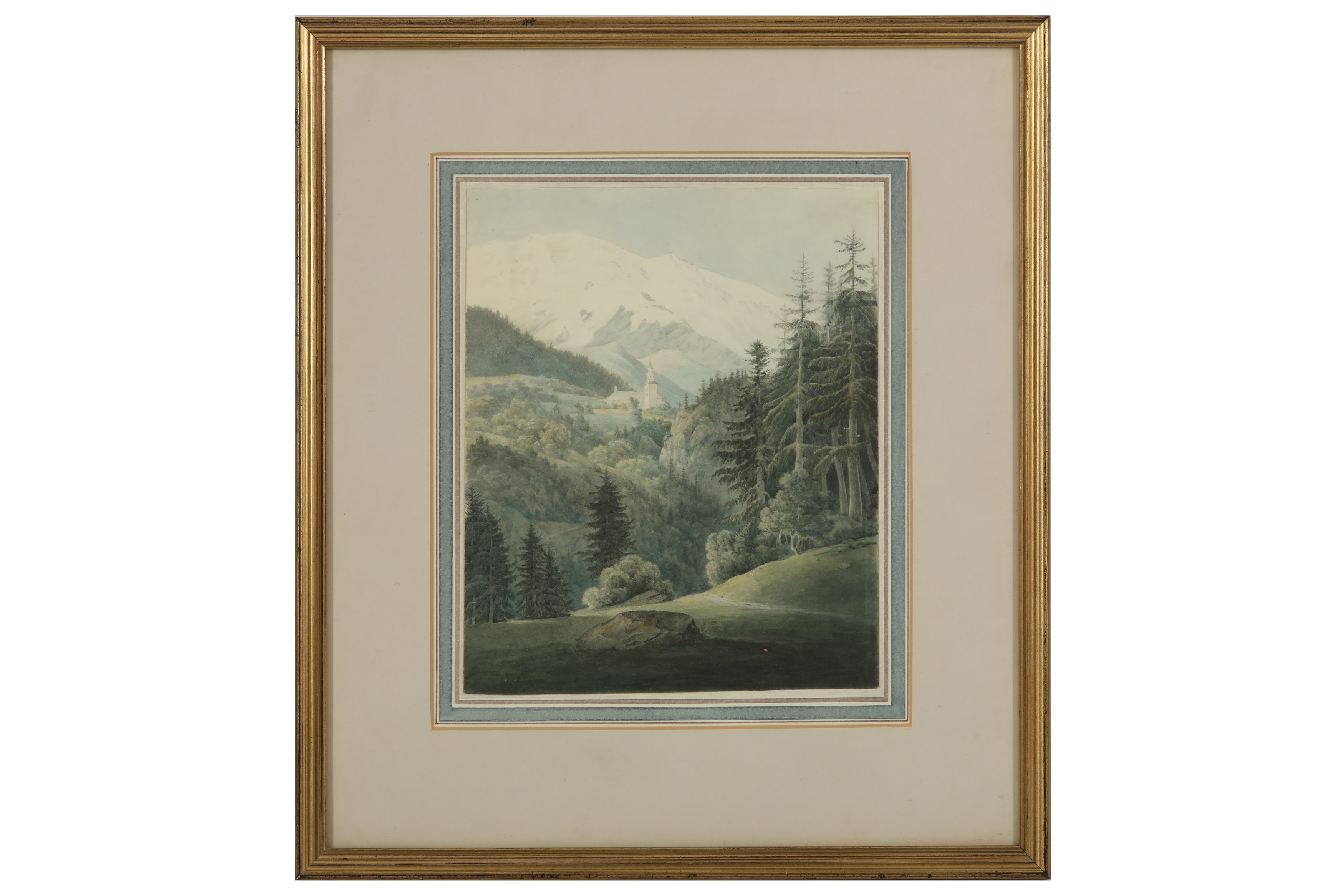 John Dugmore | The Church of St. Gervaise with Mont Blanc | MutualArt