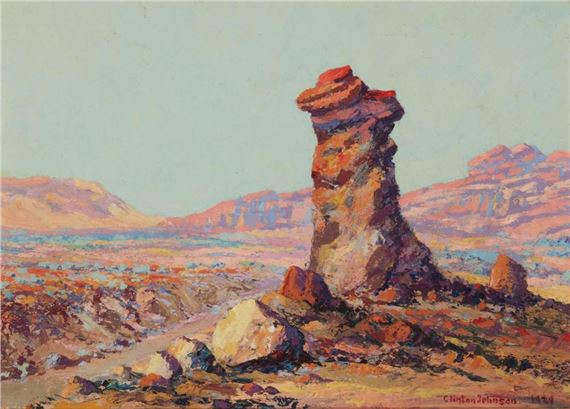 Clinton Johnson | Pillar in a desert landscape (1924) | MutualArt