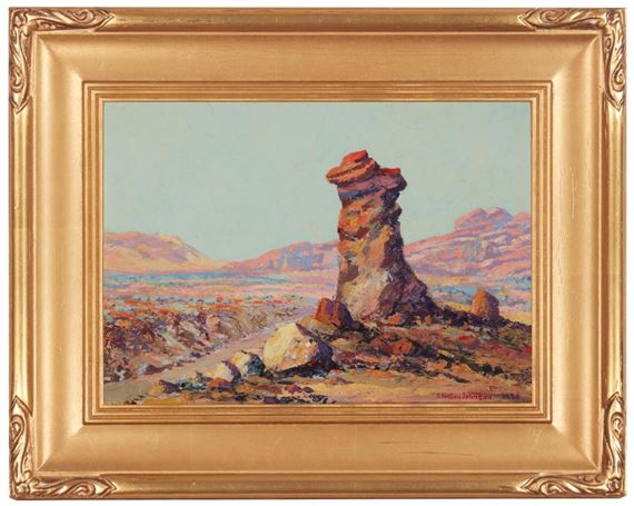 Clinton Johnson | Pillar in a desert landscape (1924) | MutualArt