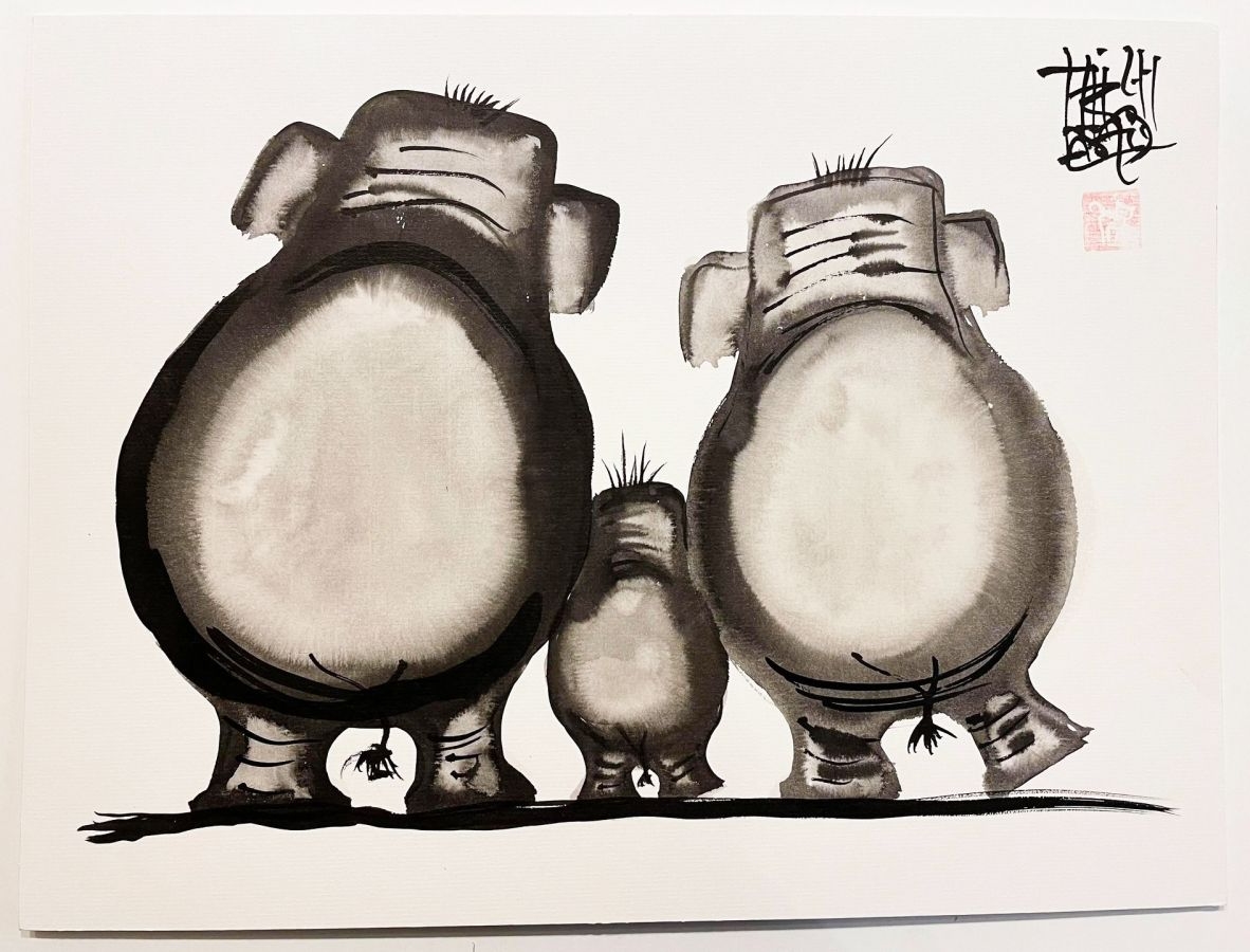 Laszlo Tibay | Family of elephants | MutualArt