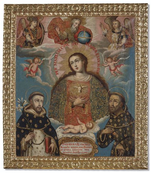 Peruvian School, 17th Century | Blessed Virgin Mary with Saint Dominic ...