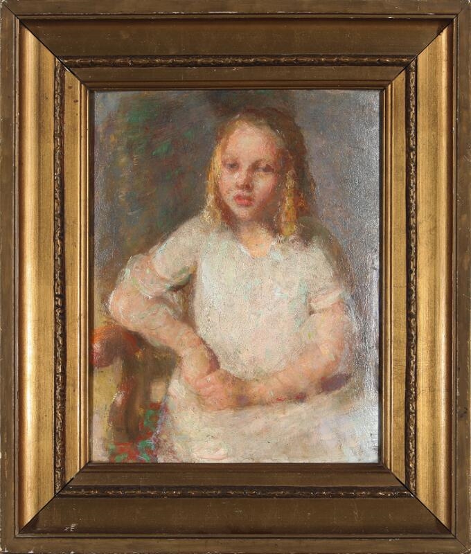 Julius Paulsen | Portrait of blonde girl (1872) | MutualArt