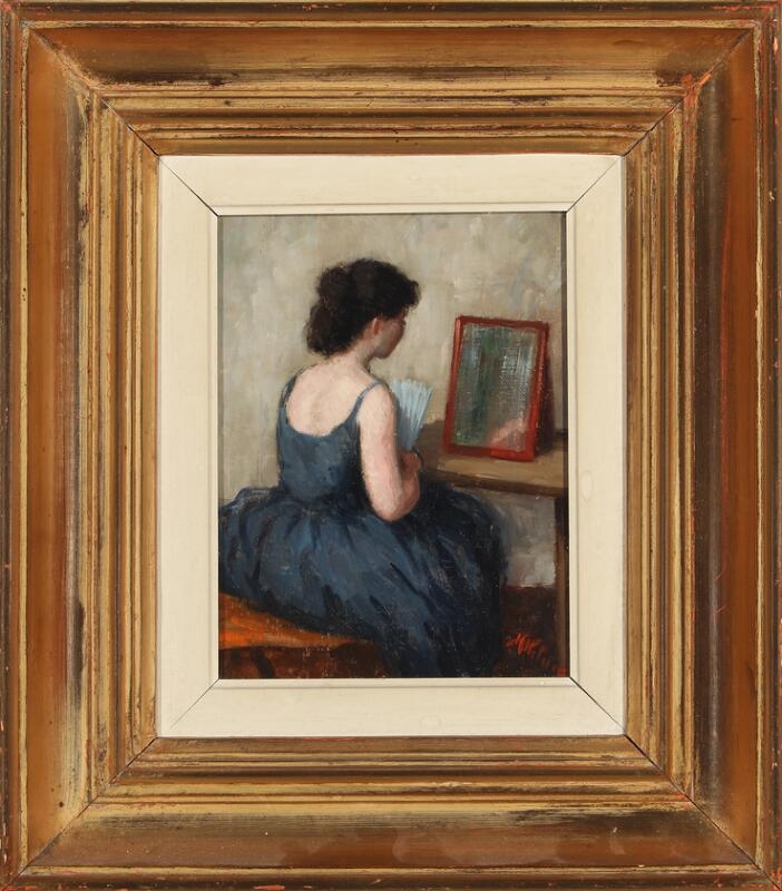 Helge Helme | Portrait of young back turned woman | MutualArt