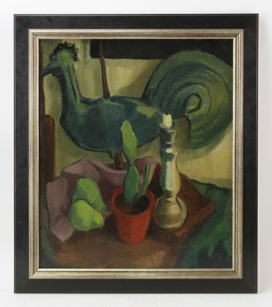 Ragnar Falk | still life with rooster and candle | MutualArt