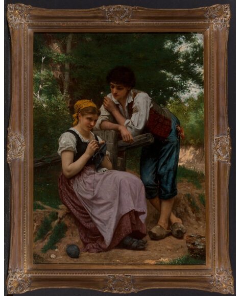 François-Alfred Delobbe | The demure maiden (1870) | MutualArt