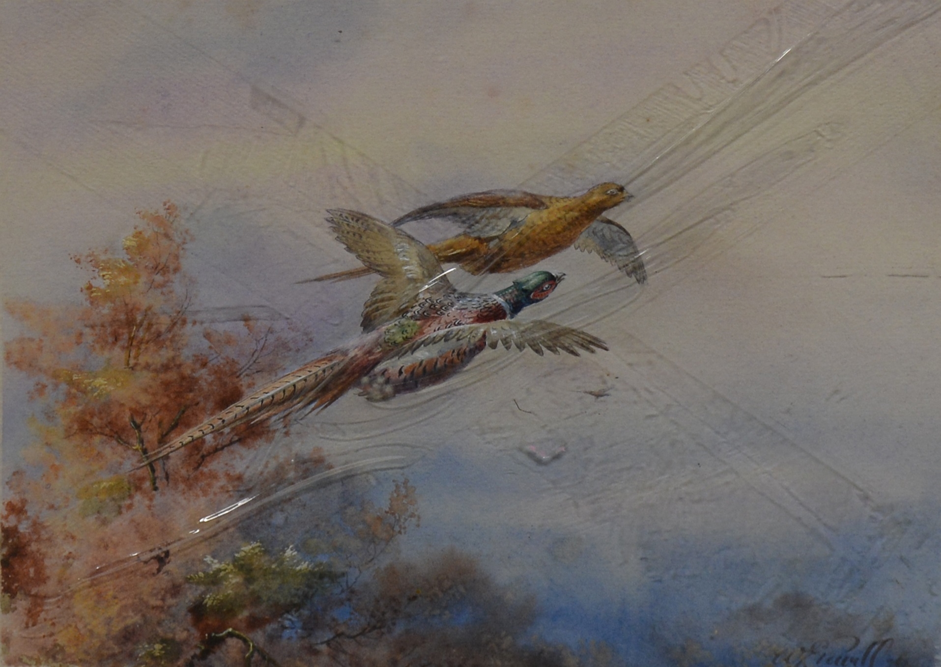 William E. Powell | Pheasants in flight | MutualArt
