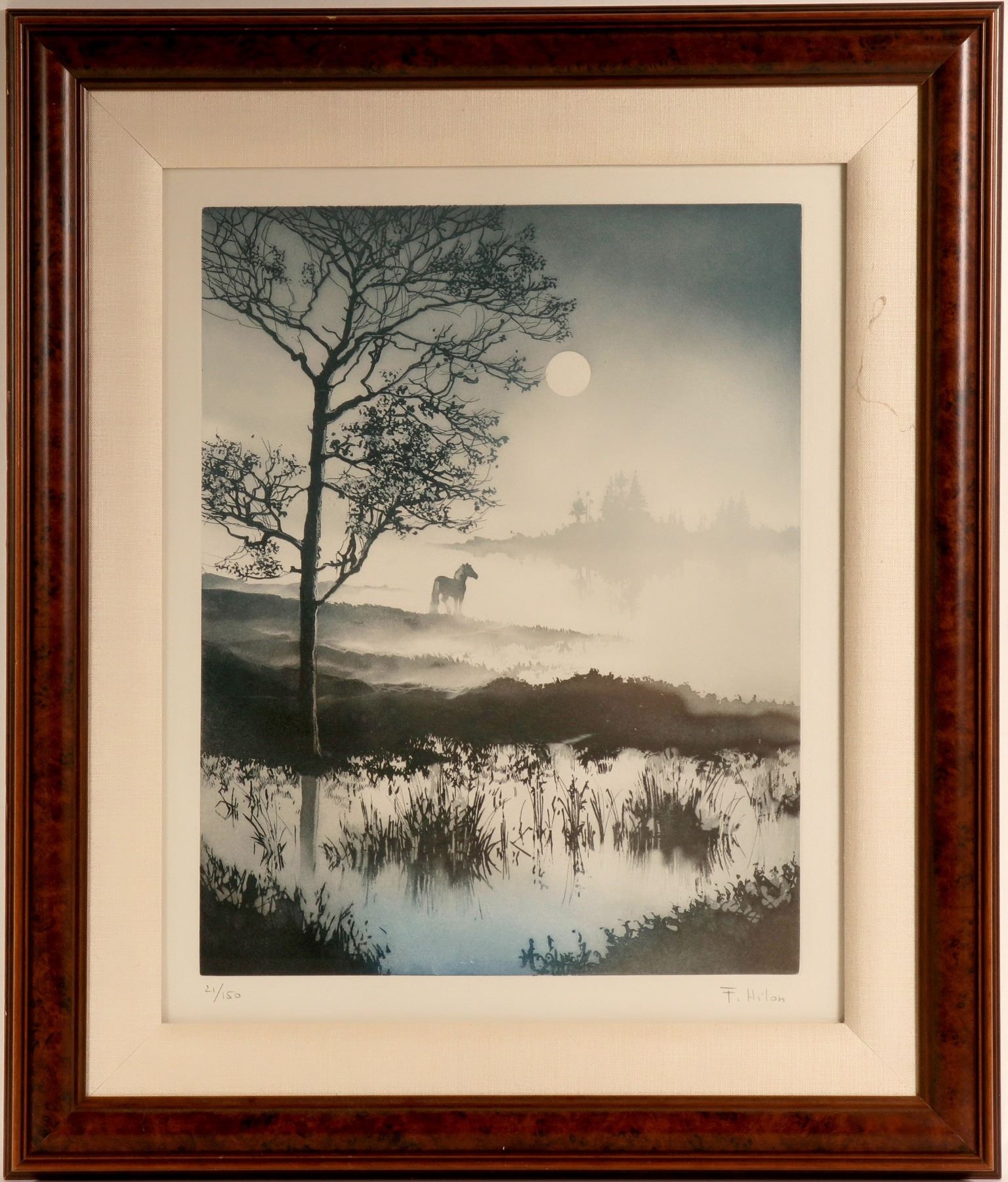 France Hilon | A horse in moonlight; Two horses in strong light; Three ...