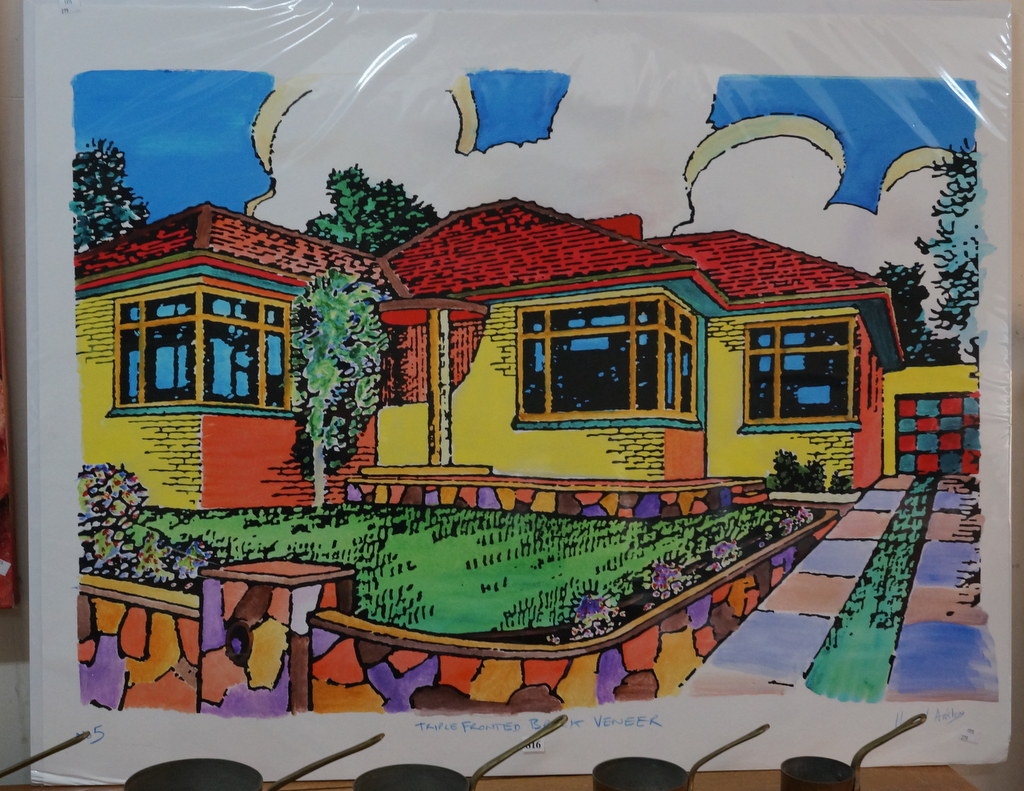Howard Arkley | House No. 5, Triple fronted Brick venner | MutualArt