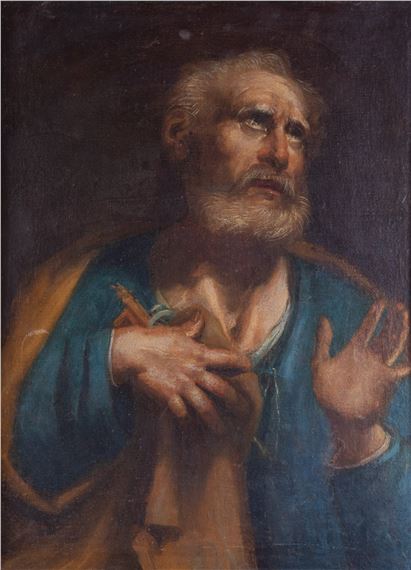 German School, 18th Century | Saint Peter holding the key in his arms ...
