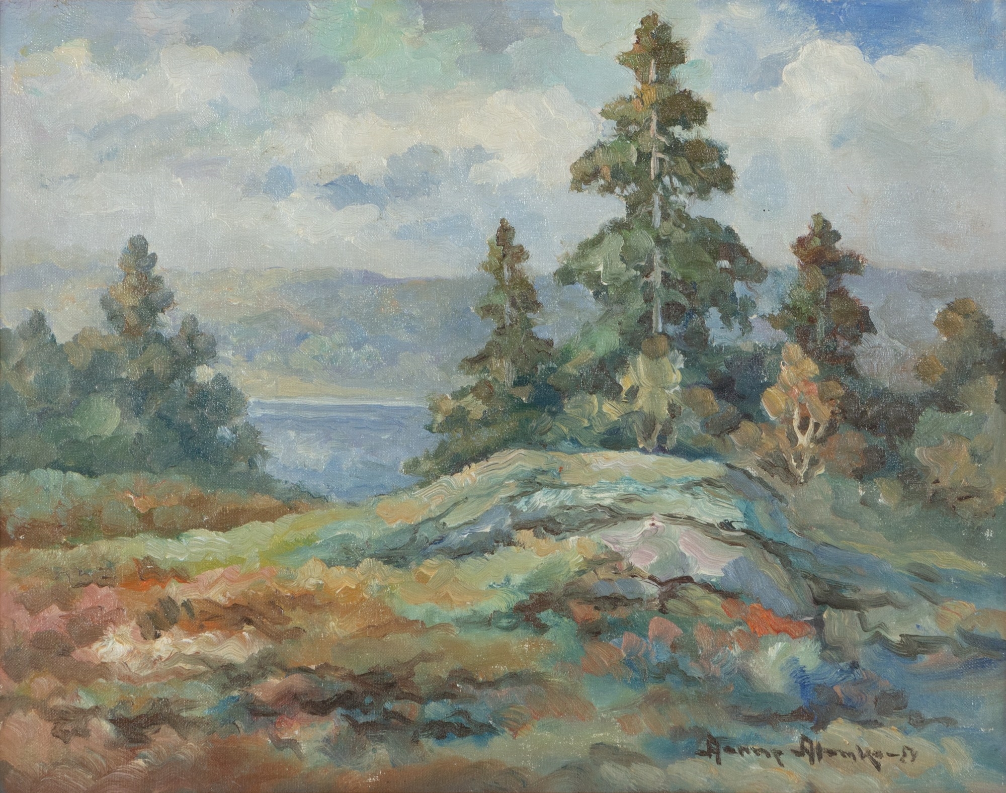 Aarne Alanko | Mountain landscape (1958) | MutualArt