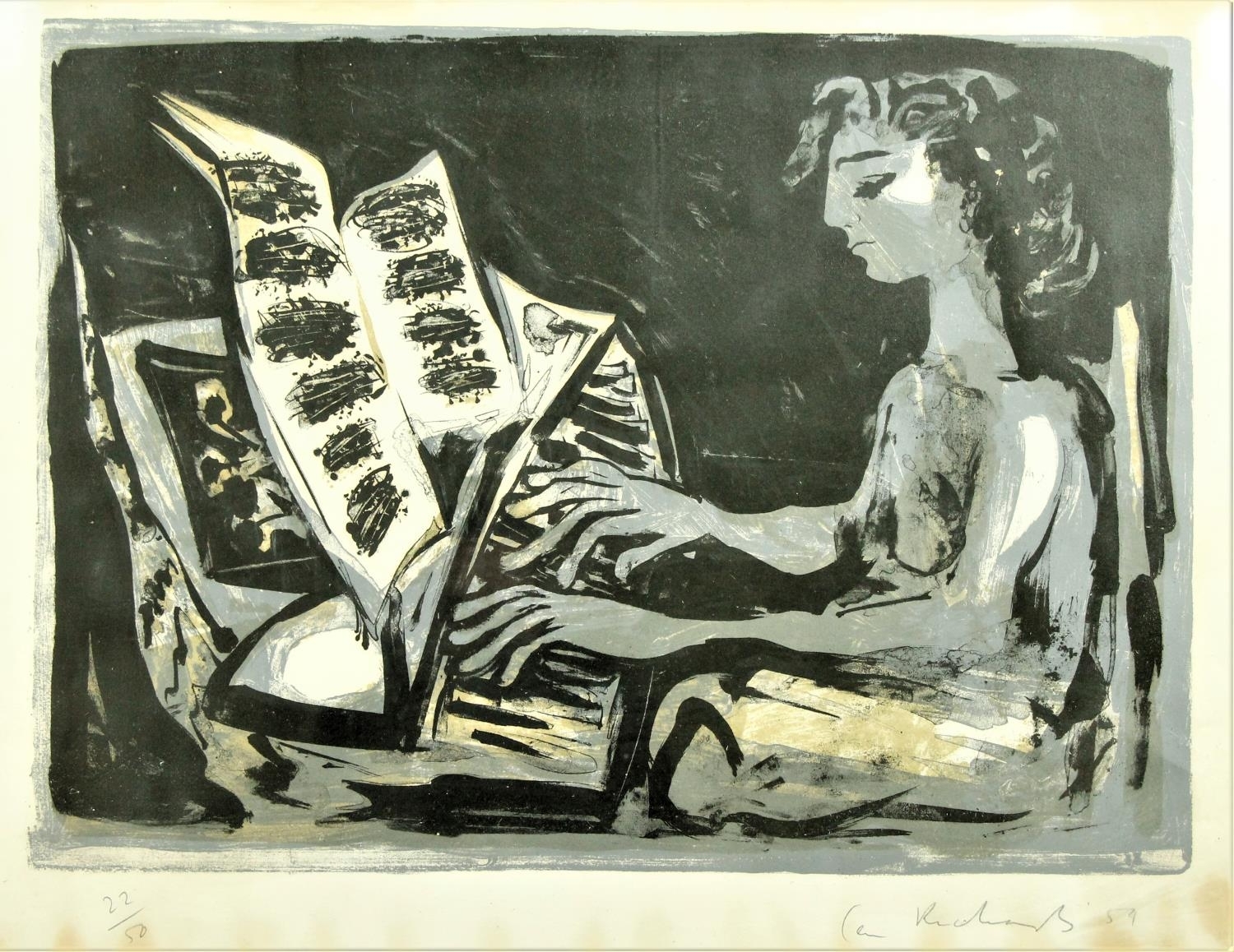 Ceri Richards | Lady playing the Piano (1959) | MutualArt