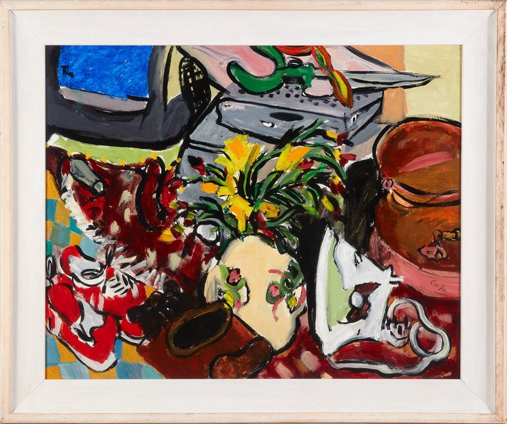 Elizabeth Cope | STILL LIFE WITH FLOWERS AND IRON | MutualArt