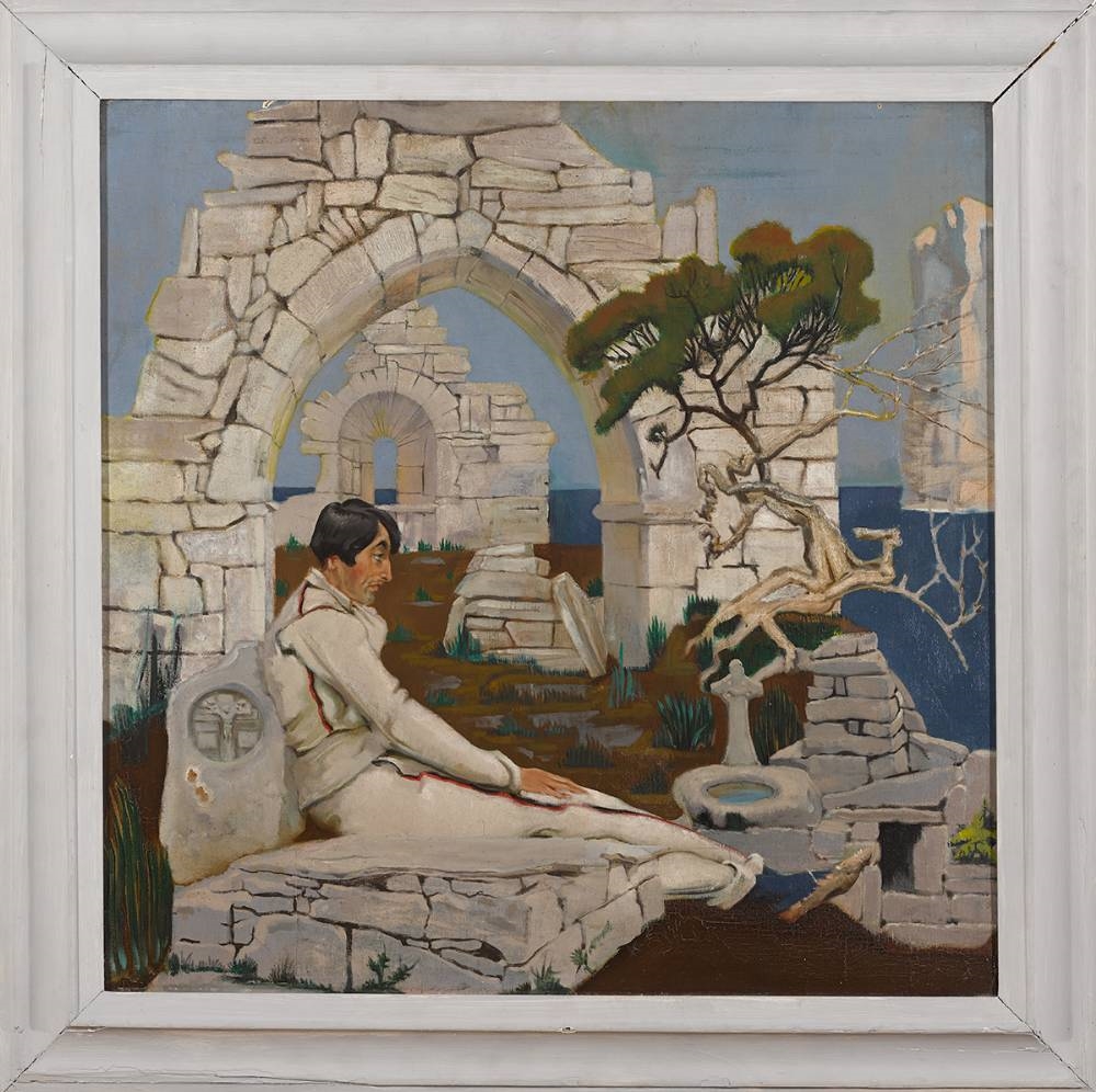 Sean Keating | THINKING OUT GOBNET [PORTRAIT OF HARRY CLARKE] 1917 (1917) | MutualArt