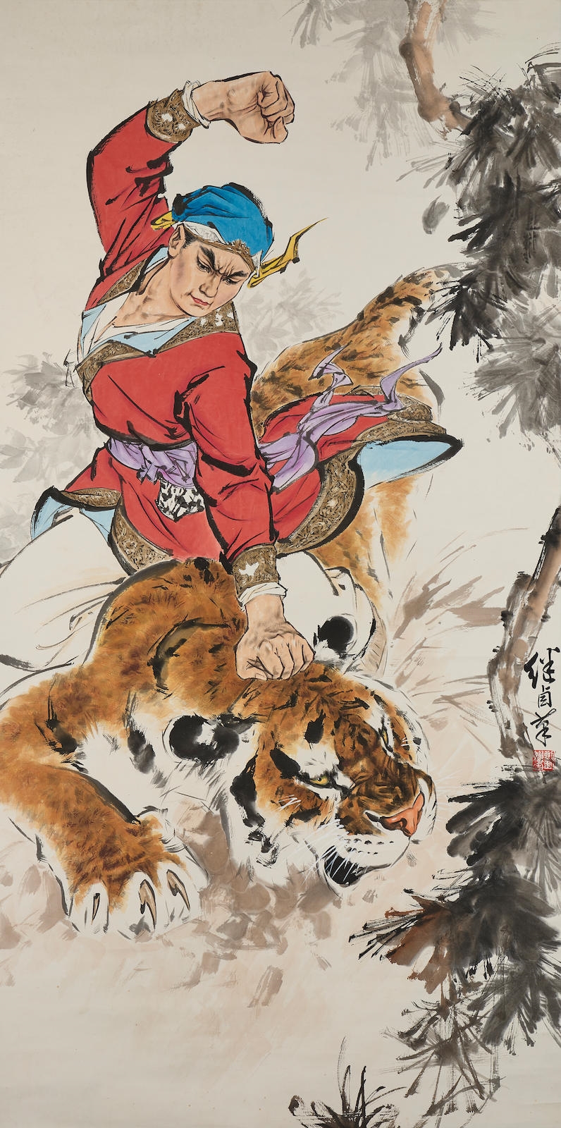 Liu Jiyou | Wu Song Fighting A Tiger | MutualArt