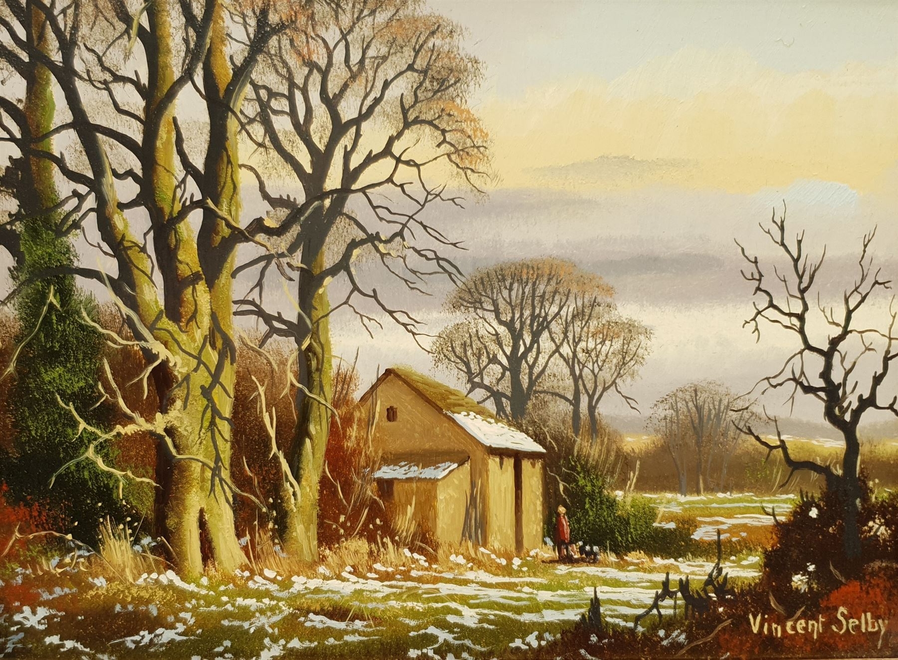 Vincent Selby | Snowy Farmstead | MutualArt