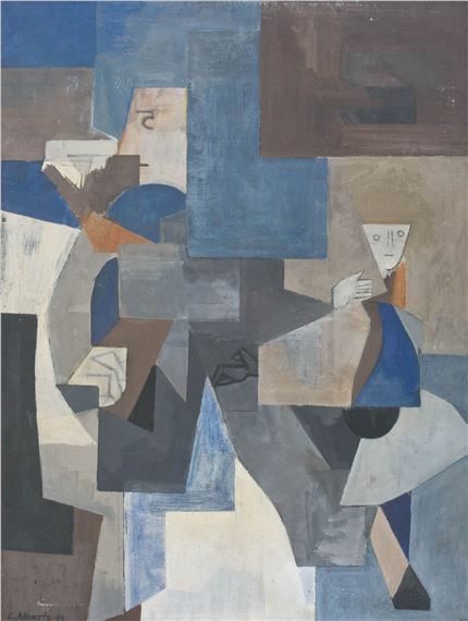 Leonard Alberts | Abstract with 2 Faces (1949) | MutualArt