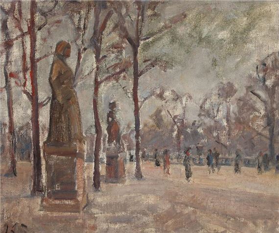 Karl Holgar Schou | From Luxembourg Garden with statues (1913) | MutualArt
