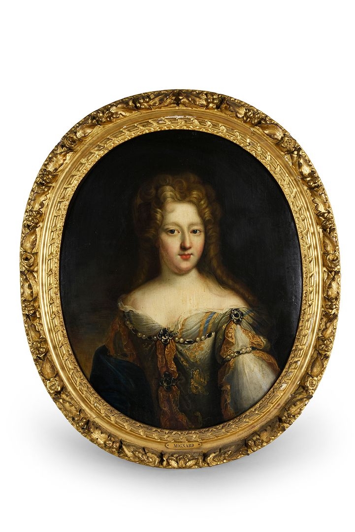 Pierre Mignard | Portrait of a Lady with Flower Wreath (1680) | MutualArt
