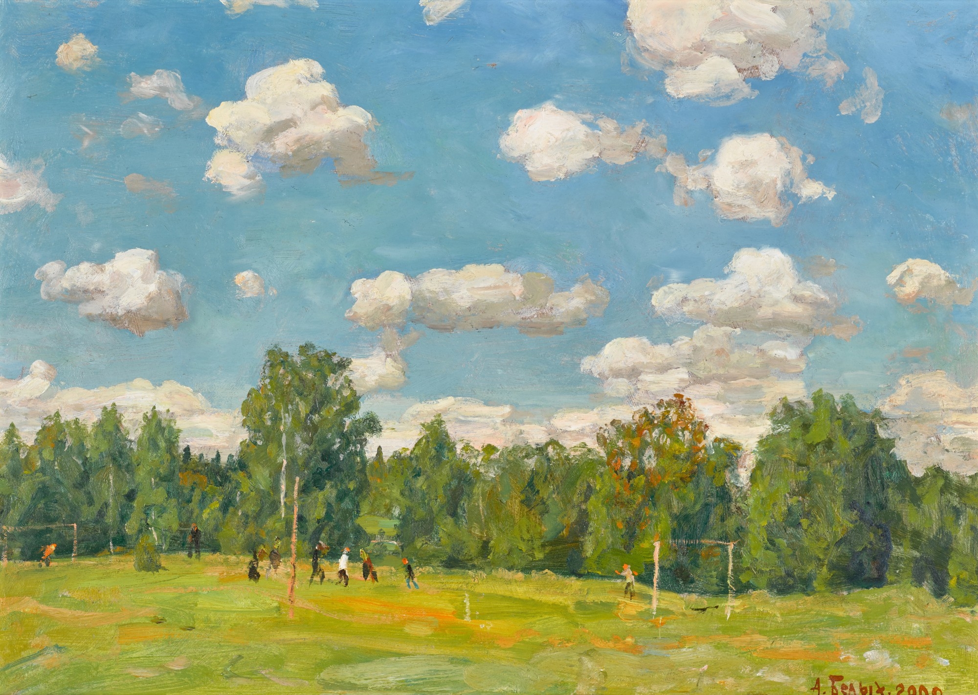 Alexei Pavlovich Belykh | Boys Playing Football (2000) | MutualArt