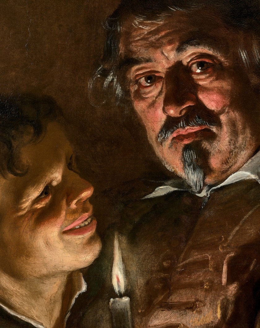 Adam de Coster | Homme mur et jeune garçon tenant un verre de vin à la ...