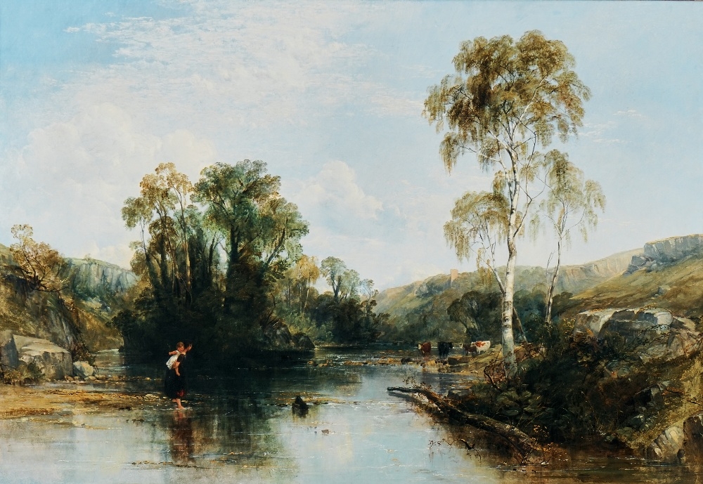 Thomas Creswick | Paddling in the River (1839) | MutualArt
