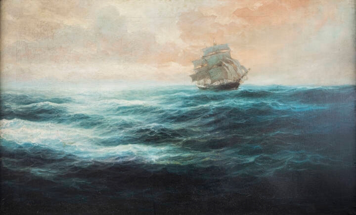 Rodolfo Claudus | Marina con veliero | MutualArt