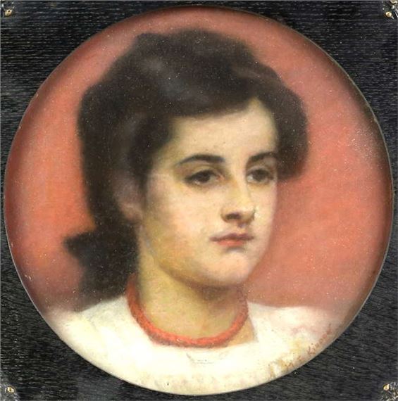 Mary Evelina Kindon | shoulder length portrait of a young girl | MutualArt