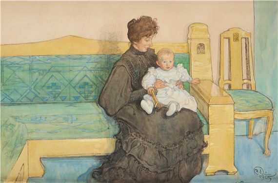 Carl Larsson | Gunilla Laurin med sonen Erik (Gunilla Laurin with the ...