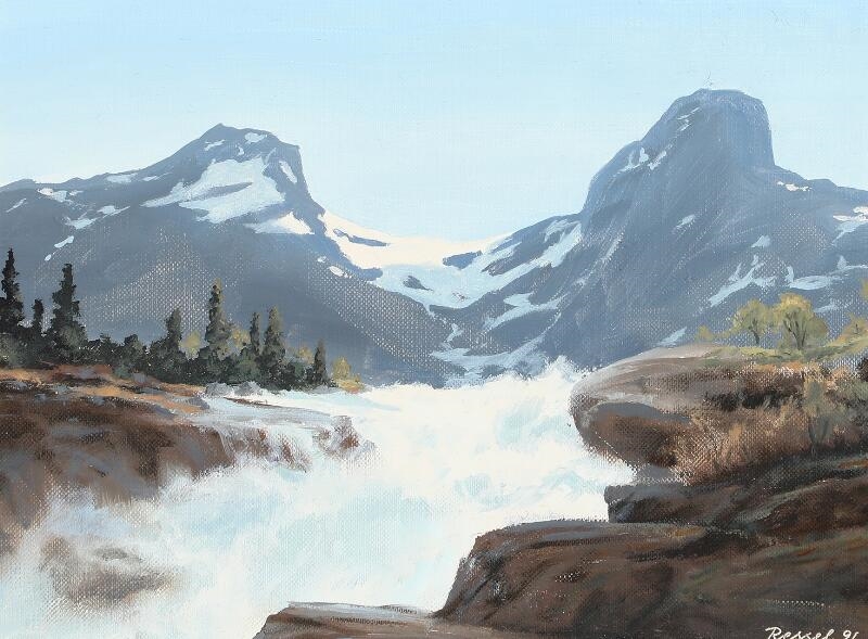 Rudolf Ressel | Norwegian mountain landscape (1991) | MutualArt
