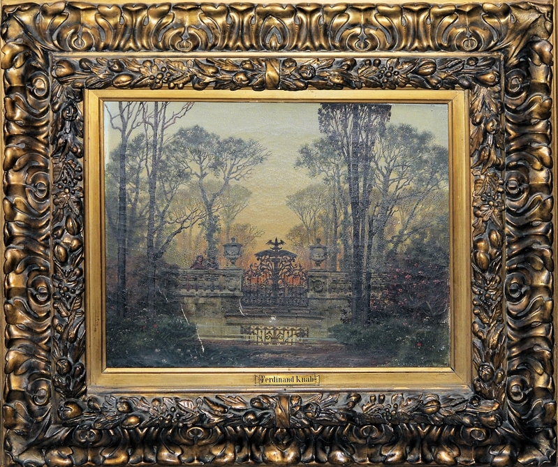 Ferdinand Knab | Landscape with ruins and figures at twilight (1990 ...