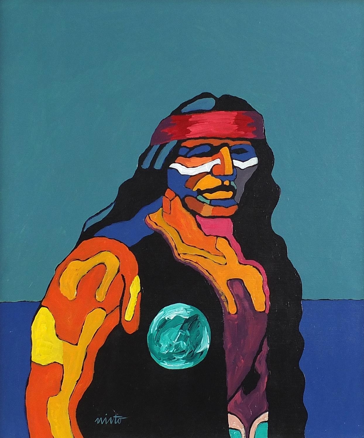 John Nieto | Portrait of a Native American | MutualArt