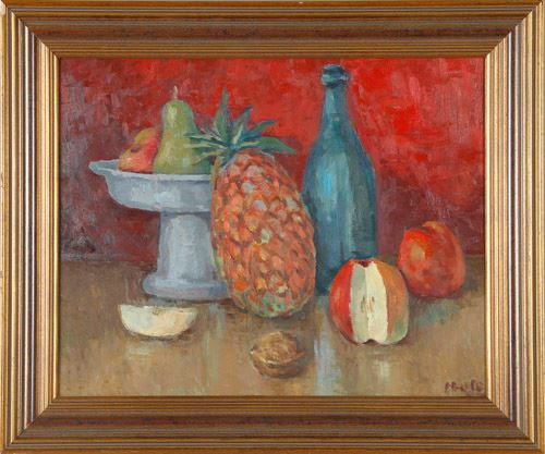 Richard Eberle | Stillleben mit Ananas und Obstschale | MutualArt