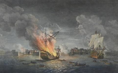 Richard Paton | The burning of the Prudent and taking of the ...