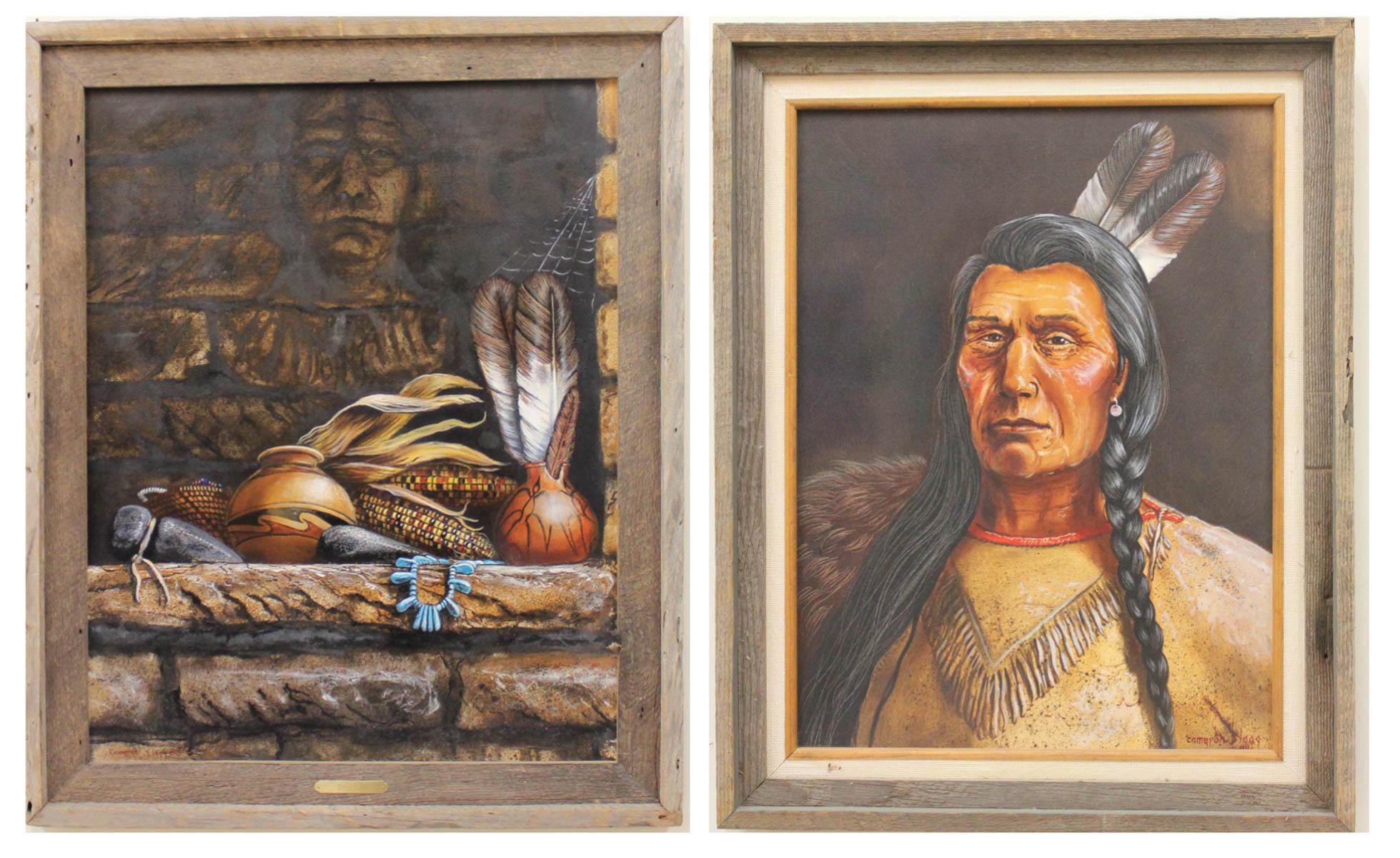 Cameron Blagg | Two Feathers, portrait of a Native American man, and a ...