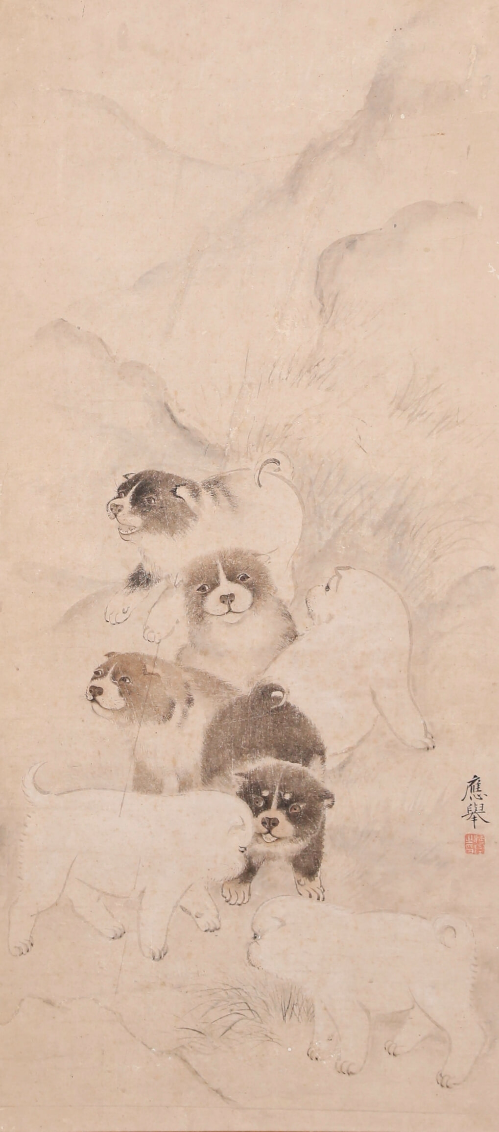 Maruyama Okyo | 7 chiots | MutualArt