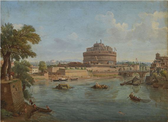 Gaspar Van Wittel | A VIEW OF CASTEL SANT'ANGELO FROM THE TIBER | MutualArt
