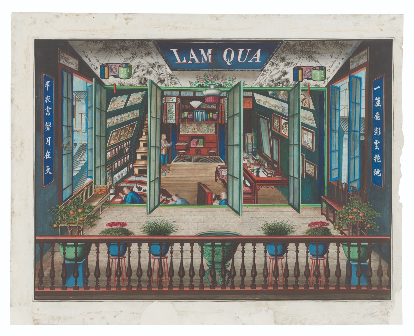 Tingqua | Six scenes taken in Canton: Lamqua's studio; Howqua's garden ...