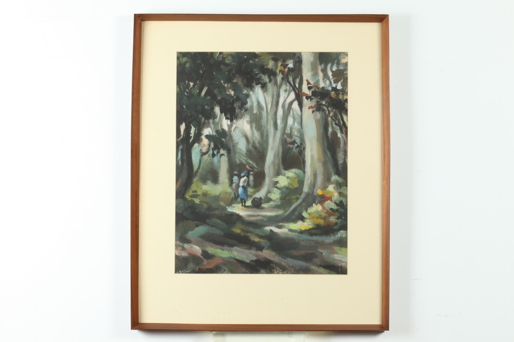 Michael Obodiwe | FOREST SCENE WITH FIGURES | MutualArt