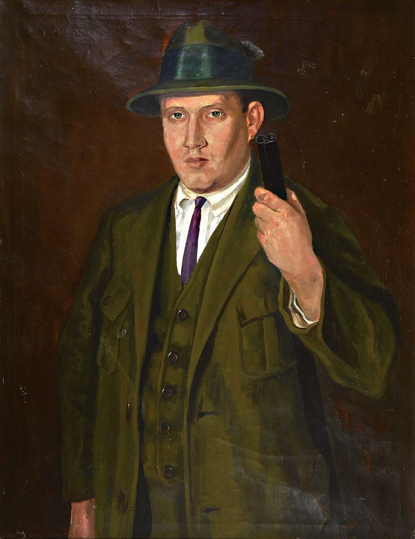 German School, 20th Century | three-quarter portrait of a forester with ...