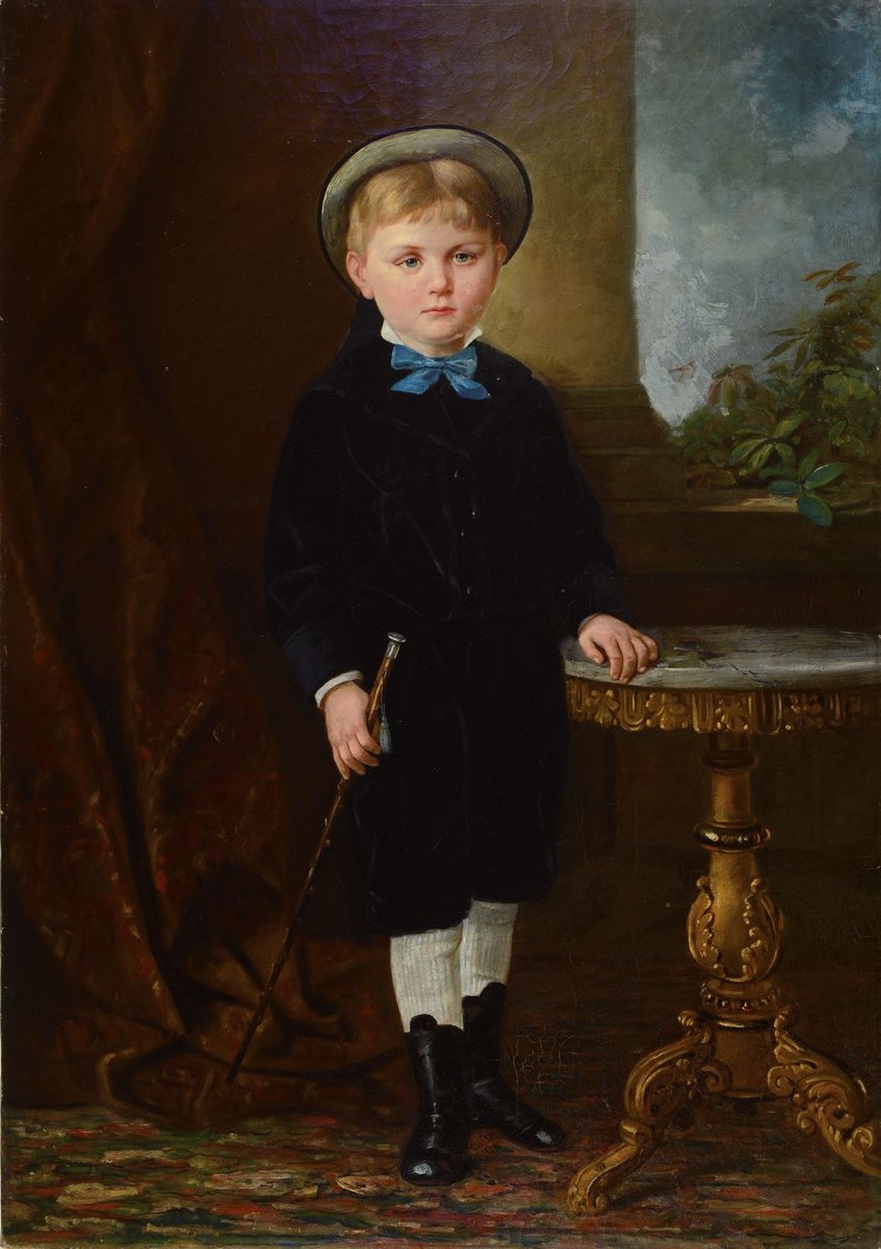 Wilhelm Pistor | boy with riding crop | MutualArt