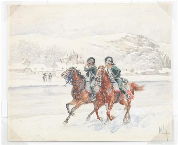 Jean-Louis-Ernest Meissonier | Depiction of two cavalry officers in a ...