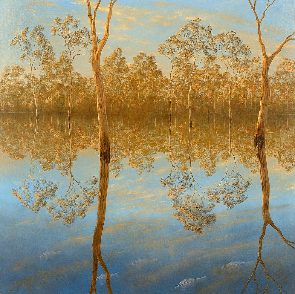 Lin Onus | Late Afternoon at Barmah | MutualArt