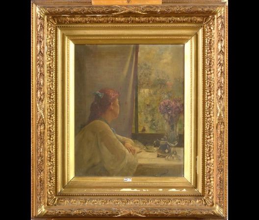 Louis-Charles Verwée | Femme à la fenêtre | MutualArt